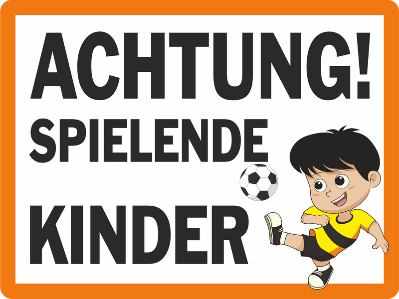 Spielende Kinder Schild Kostenlos