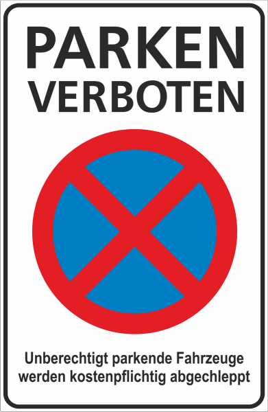 Parkverbotsaufkleber, Parken verboten